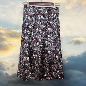 LOFT | Skirts | Loft Floral Satin Midi Skirt | Poshmark
